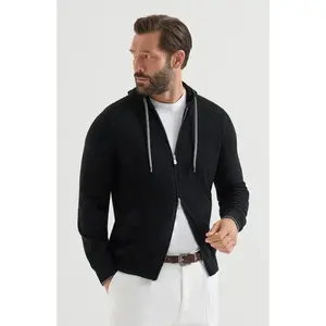 Brunello Cucinelli Cashmere Sweatshirt-style Cardigan With Hood - Black
