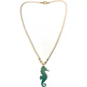 BY LILLA Seahorse Charm Necklace - Ivory