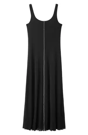 Mango Contrast Stitch Midi Dress