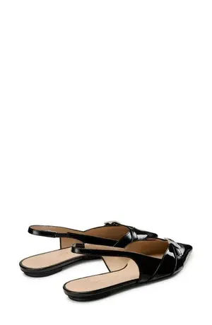 STUART WEITZMAN Georgie Pointed Toe Leather Slingback Flat