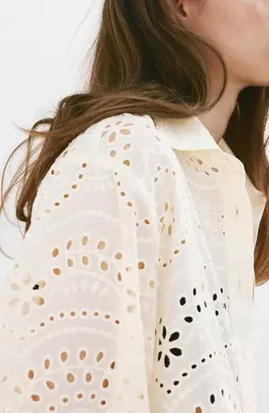 Mango Eyelet Cotton Shirt