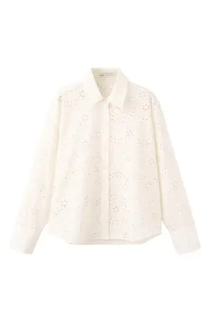 Mango Eyelet Cotton Shirt