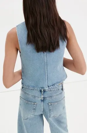 Mango Toggle Denim Top