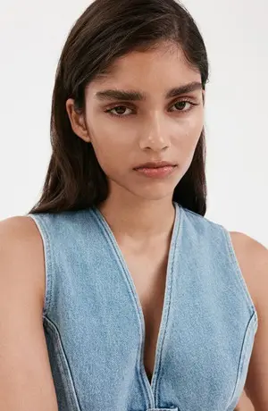 Mango Toggle Denim Top
