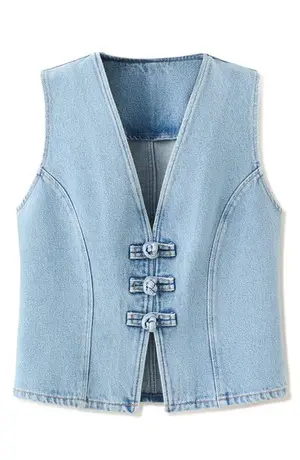 Mango Toggle Denim Top