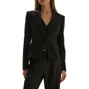 FAVORITE DAUGHTER The Favorite Cropped Blazer - Black
