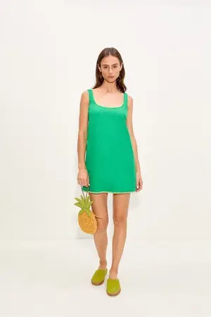 SIMONMILLER Sahara Embroidered Linen Dress