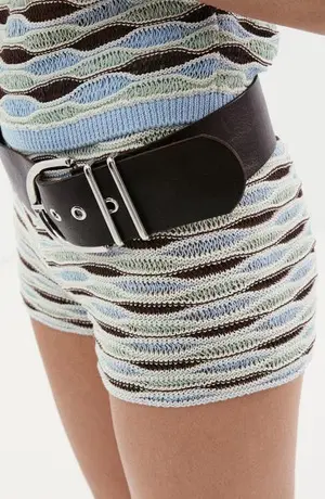 Mango Wavy Stripe Knit Shorts