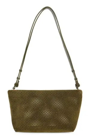 Proenza Schouler Bond Perforated Suede Shoulder Bag - Olive