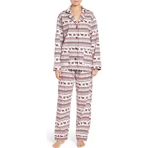PJ Salvage Print Flannel Pajamas - Ivory
