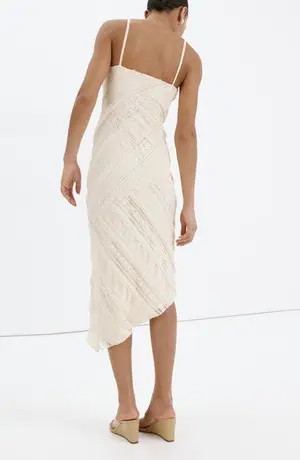 Mango Asymmetrical Lace Midi Dress