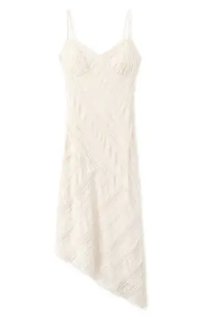 Mango Asymmetrical Lace Midi Dress