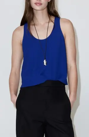 Mango Flowy Cropped Top - Blue