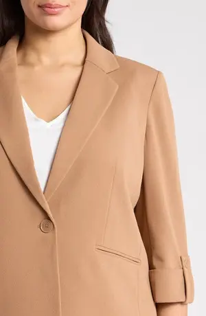 Anne Klein One-button Notch Collar Blazer