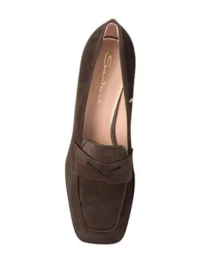 Santoni Suede High-heel Pump