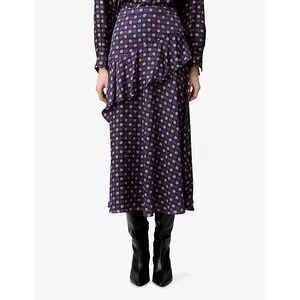 Claudie Pierlot Abstract Print High-rise Maxi Skirt