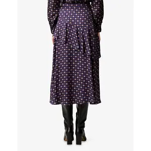 Claudie Pierlot Abstract Print High-rise Maxi Skirt