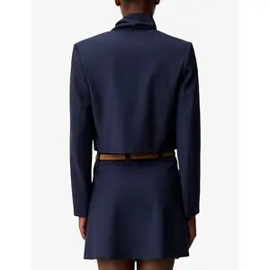 Claudie Pierlot Scarf-collar Cropped Wool-blend Jacket