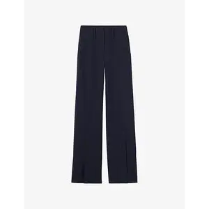 Claudie Pierlot Straight-leg Ankle-slit Wool-blend Trousers