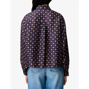 Claudie Pierlot Long-sleeved Abstract-print Silk Shirt