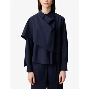 Claudie Pierlot Shawl-panel Long-sleeved Wool-blend Jacket