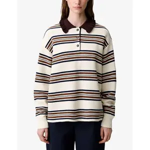 Claudie Pierlot Oversized Striped Knitted Polo Jumper