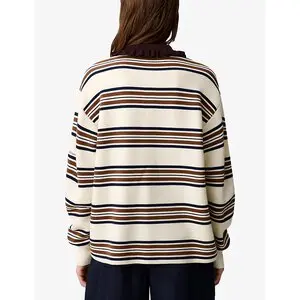 Claudie Pierlot Oversized Striped Knitted Polo Jumper