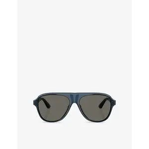 Oliver Spencer Aviator-frame Acetate Sunglasses - Blue