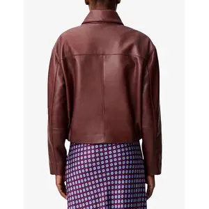 Claudie Pierlot Cropped High-neck Leather Jacket