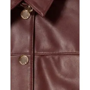 Claudie Pierlot Cropped High-neck Leather Jacket