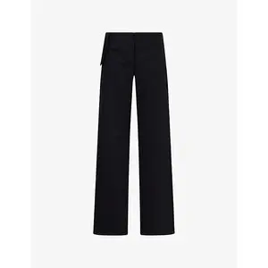 ST. AGNI Belted Straight-leg Wool Trousers