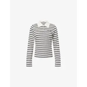 SAMSOE SAMSOE Sadonell Long-sleeve Stretch-knit Rugby Top - Egret