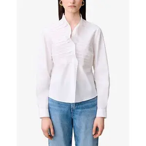 Claudie Pierlot Ruffled Long-sleeved Cotton Shirt