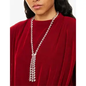 MOSQUITO Rock Crystal Beaded Necklace With Sterling Silver Plated Charm