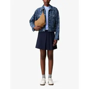 Claudie Pierlot Pleated Knitted Wool-blend Mini Skirt