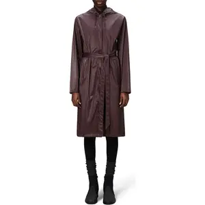 Rains Waterproof Belted A-line Long Raincoat - Depth