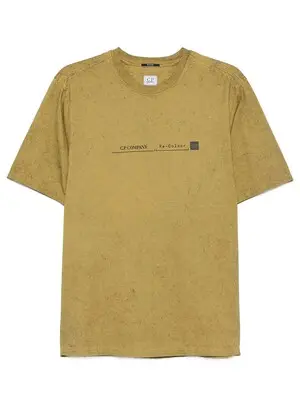 C.P. COMPANY Mercerized Jersey T-shirt With Printed Logo - Green