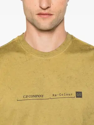 C.P. COMPANY Mercerized Jersey T-shirt With Printed Logo - Green