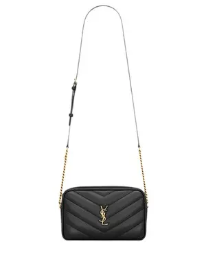 Saint Laurent Loulou Camera Bag In Quilted Lamb - Black