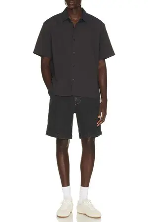 PERCIVAL Rowan Seersucker Boxy Shirt In Blue