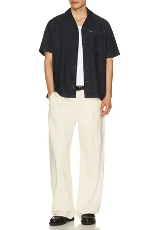 Rag & Bone Denim Resort Shirt In Navy - Rinse
