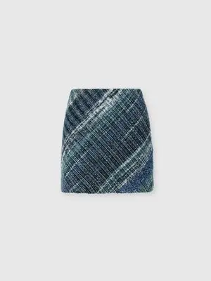Missoni Blend Check Mini Skirt - Blue