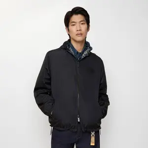 Burberry Reversible Check Newport Hooded Jacket - Pilot Blue
