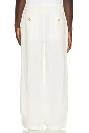 Commas Wide Leg Linen Trousers - White