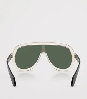 Moncler Sunsette Pilot Sunglasses - White