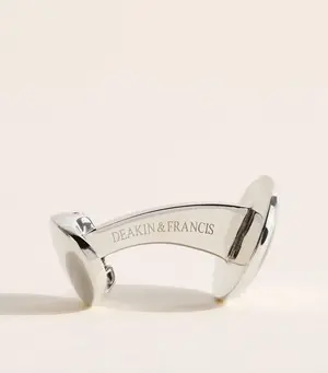 DEAKIN & FRANCIS Sterling Silver And Enamel Oval Cufflinks