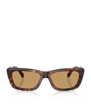 Miu Miu Tortoiseshell Rectangle Sunglasses - Brown