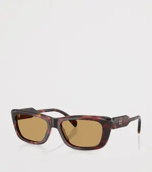 Miu Miu Tortoiseshell Rectangle Sunglasses