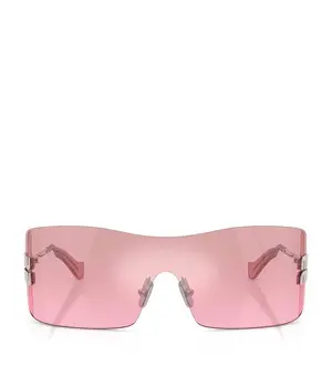 Miu Miu Rimless Shield Sunglasses - Silver