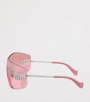 Miu Miu Rimless Shield Sunglasses - Silver